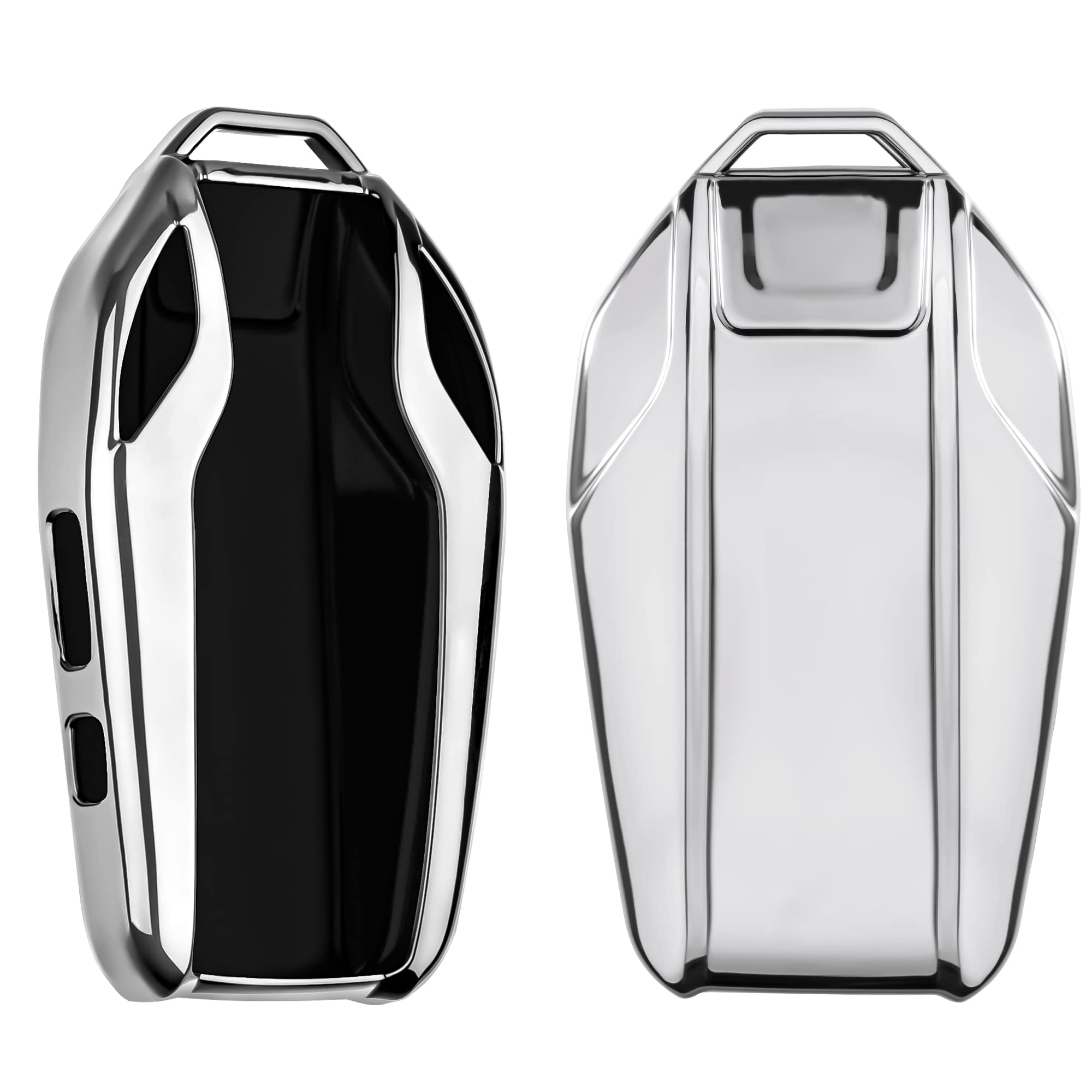 kwmobile Key Cover Compatible with BMW - Silver High Gloss