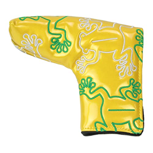 Saterkali Golf Club Headcover Water Proof Easy Recognition Tear Resistant Waterproof Faux Leather Golf Putter Headcover Protector for Spors Yellow