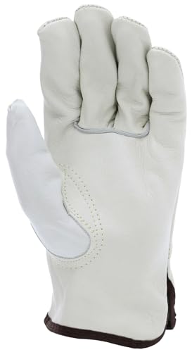 MCR Safety 32113XL Industry Grade Unlined Grain Cow Leather Driver Men's Gloves with Keystone Thumb, Cream, X-Large, 1-Pair