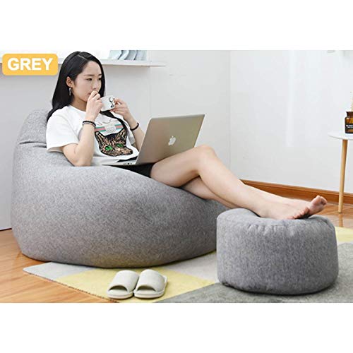 KXDTZ Mall Round Beanbag Sofas Cover Waterproof Gaming Bed Chair Seat Bean Bag Solid Color Lounger Chair Sofa (Color : Black)
