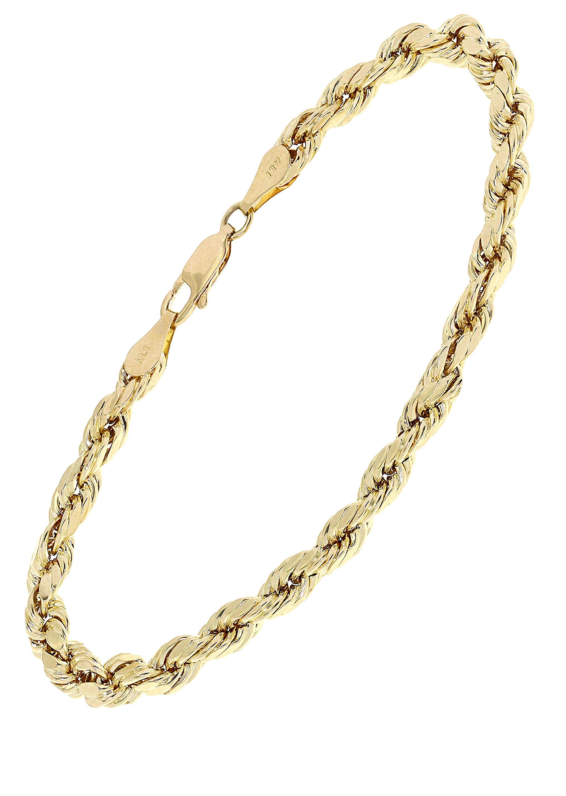 MCS Jewelry 10 Karat Yellow Gold Rope Chain Necklace 3.0mm (Length: 18”-24") (22)