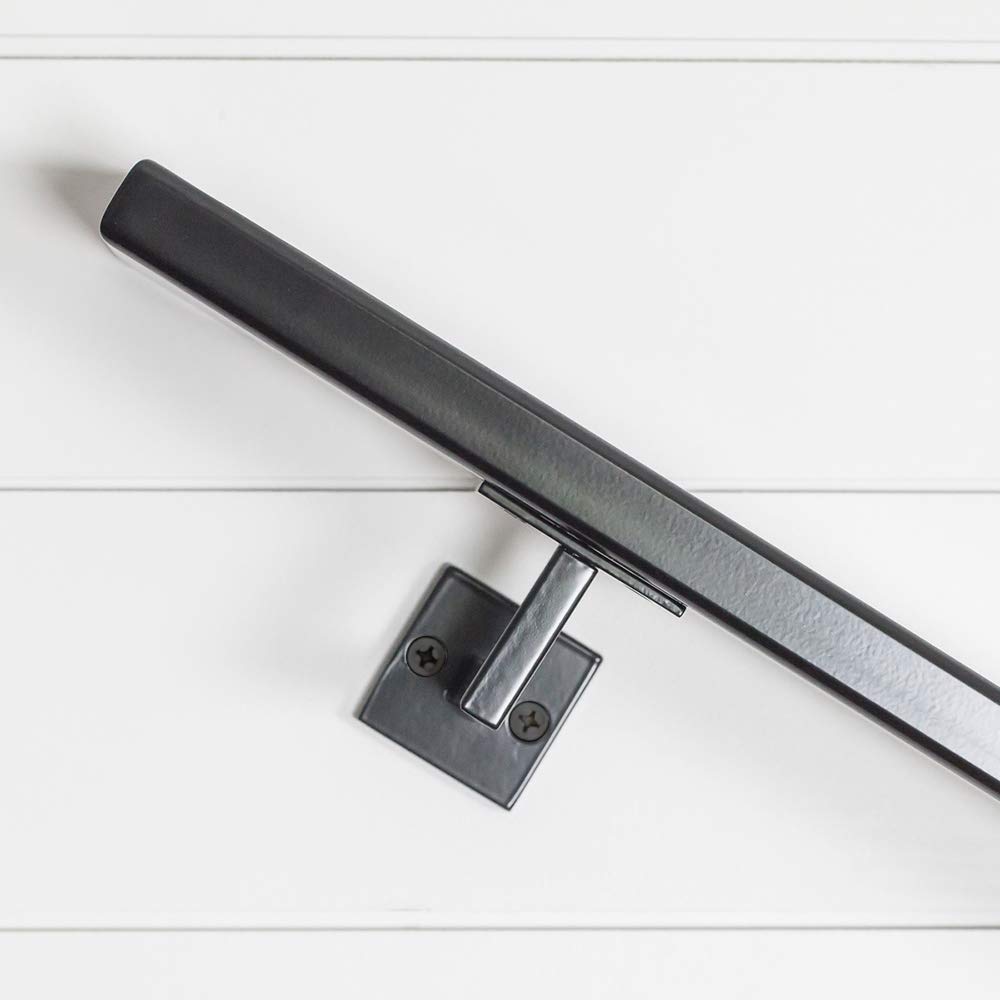 Minimal Handrail Bracket - Modern Steel Metal Stair Rail Black by Bold MFG & Supply in Austin TX