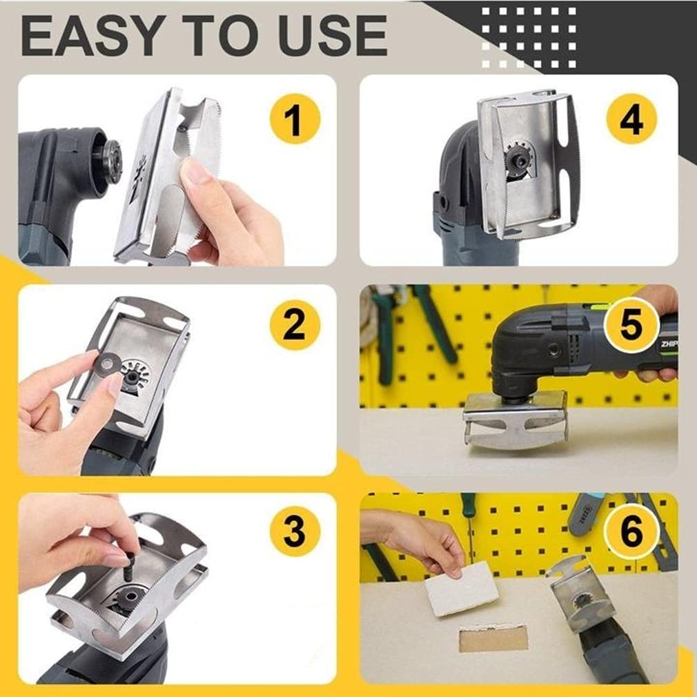 Square Slot Cutter with Four Blades, Multi-Tool Single and Double Gang Electrical Wall Outlet Cutter for Plastic Metal OLow-Voltage Electrical Boxes Mounting, Precise Cutting 2-3/8” x 3-3/4” (1pc)