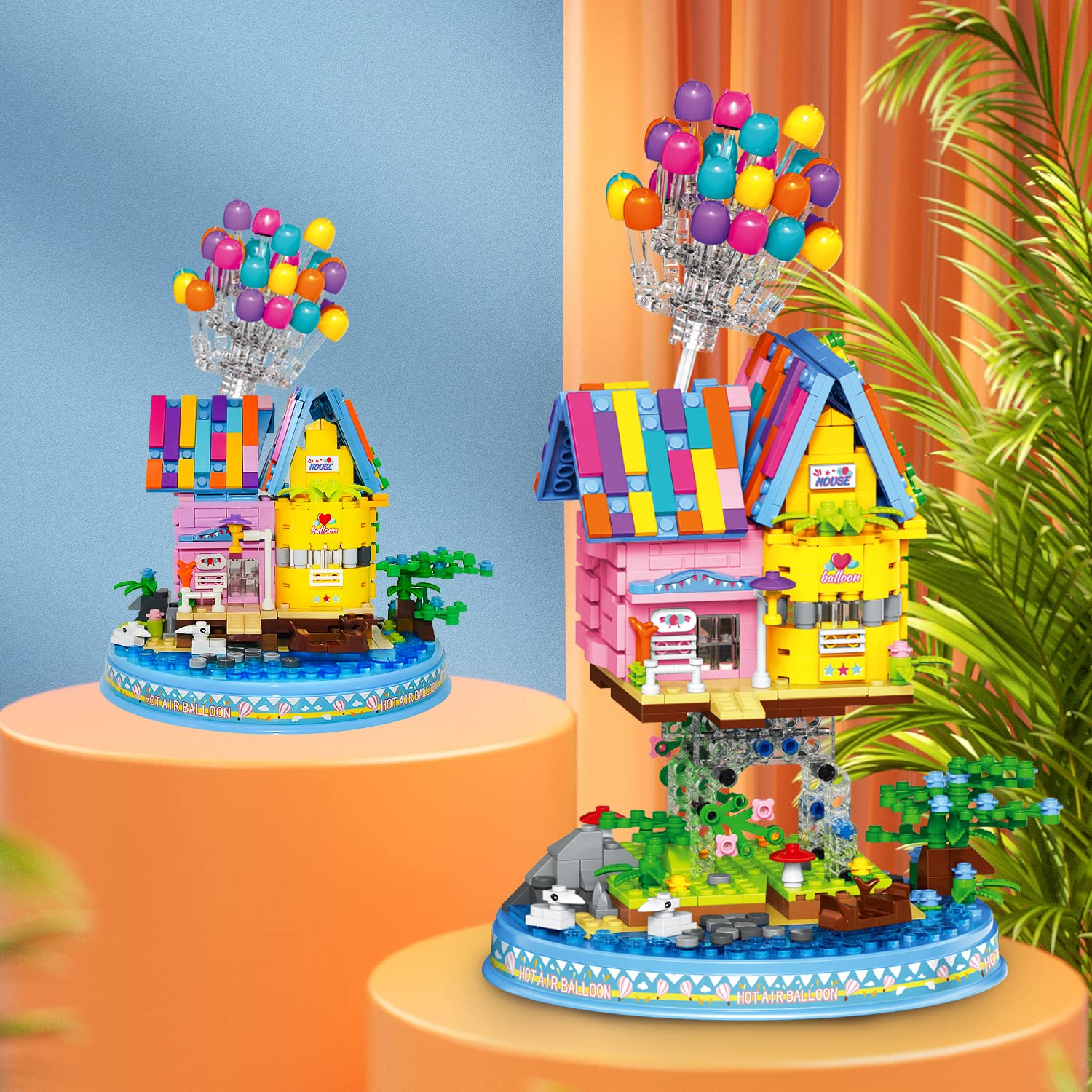 WINGIFT 931 Piece Up Balloon House Building Kit,Creative Suspended Gravity Balloon,Flying House Building Block Model Set with Lights,Tensegrity Toy Brick Kit,Best for Ages 6+Boy and Girl