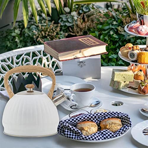 MMSEKT Camping Kettle Kettle White Stainless Steel Whistle Coffee Tea Maker Convenient Kettle With Handle Home Restaurant Supplies Cold Kettle (Size : 3.5l, Color : B)