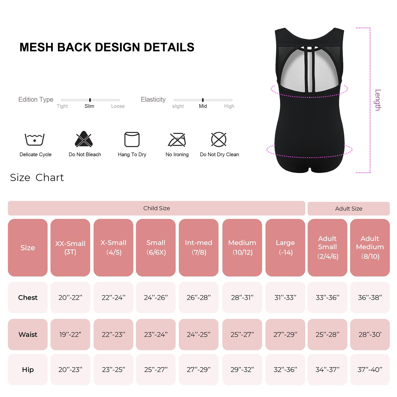 Phineein Girls Sleeveless Ballet Gymnastics Leotards - Kids Athletic Crisscross Mesh Back Dancewear Unitards (10-12Y, Black)