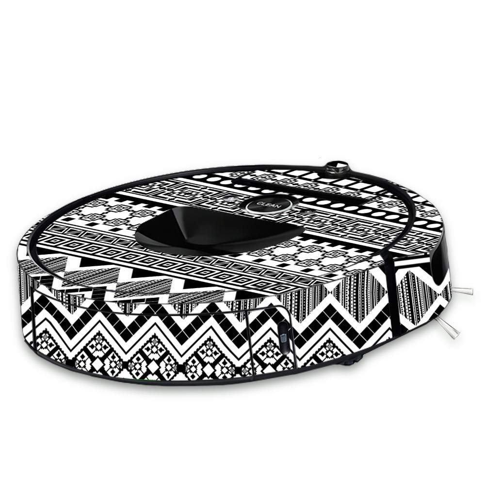 MightySkins Skin Compatible with iRobot Roomba i7 Robot Vacuum - Black Aztec | Protective, Durable, and Unique Vinyl Decal wrap Cover | Easy to Apply, Remove, and Change Styles | Made in The USA