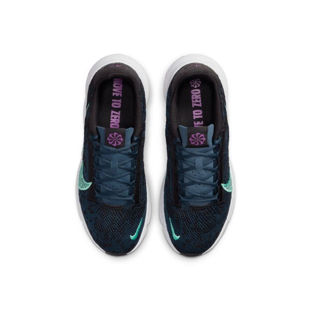 Nike Women's SuperRep Go 3 Flyknit NN Next Nature Training Shoes, Black/Green Glow-Armory Navy, 8.5 US