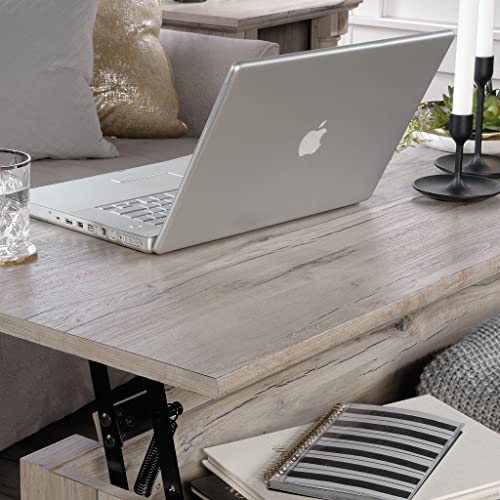 Sauder Palladia Lift-top Coffee Table, L: 43.15" x W: 21.65" x H: 19.61", Split Oak Finish