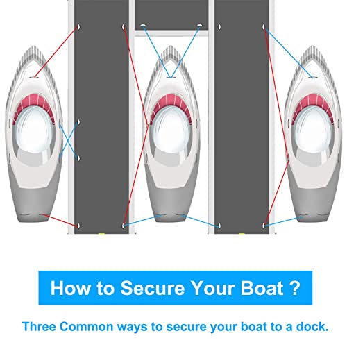 SHENGHUISS Boat Bungee Dock Lines-Elastic Anchoring Rope Prevents Anchor Form Dislocating,Keeps Your Boat,Jet Ski and PWC Safely Tethered Near Beach & Sandbar,Storage Bag+SS316 Snap Hook & D Ring