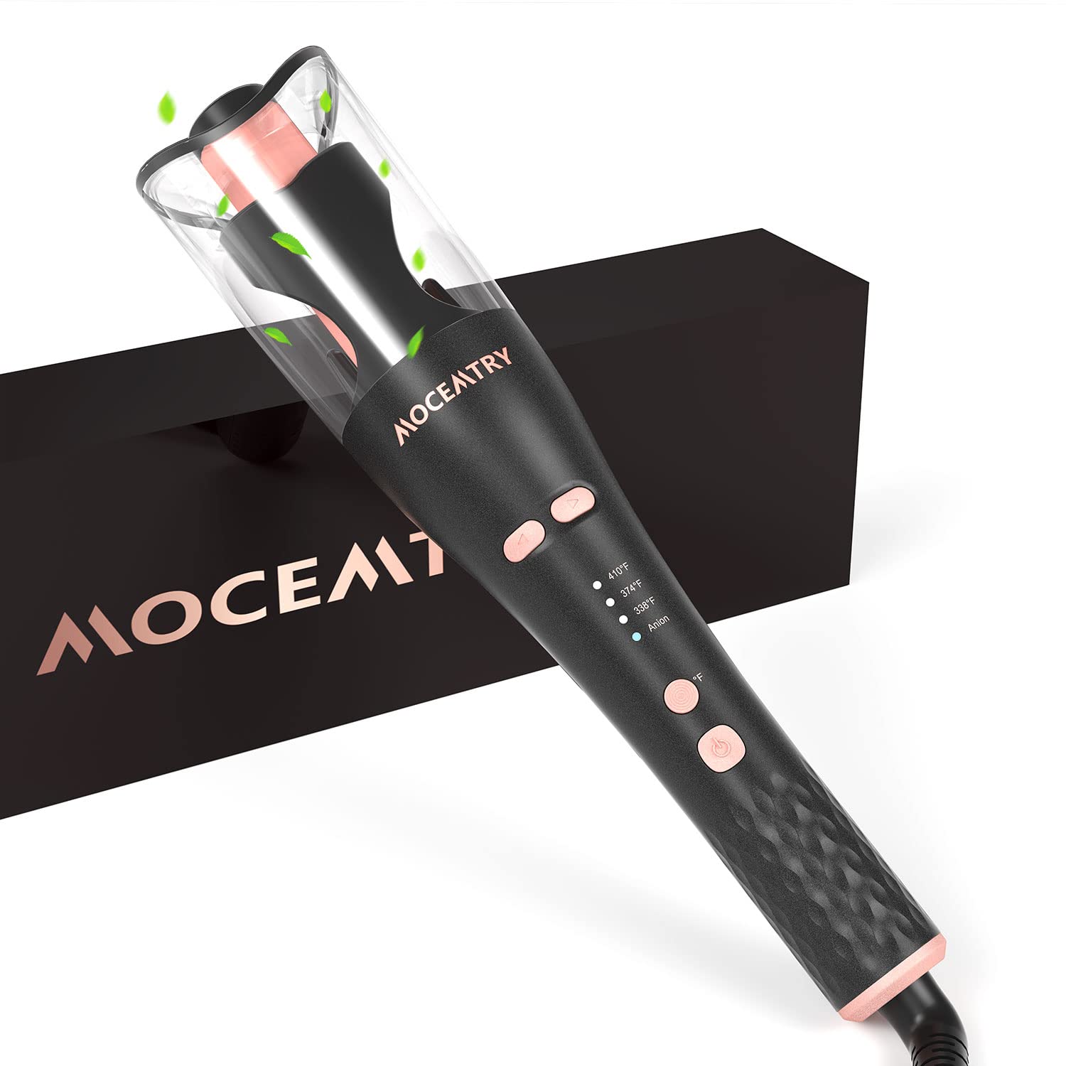 MOCEMTRY Automatic Curling Iron, Hair Curler 1" Ceramic Ionic Barrel Rotating Barrel Curling Wand Fast Heating, Anti-Scald, Smart Anti-Stuck, Auto Shut-Off, Fast Heating for Hair Lasting Styling.