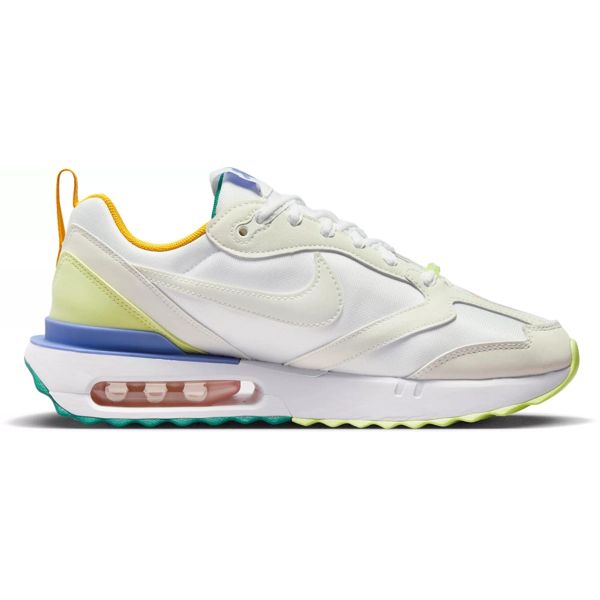 Nike Women's WMNS Air Max Dawn Running Shoe (White/Light Liquid Lime/Light Thistle/Peach Cream, us_Footwear_Size_System, Adult, Women, Numeric, Medium, Numeric_8)