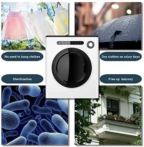 OOTDAY Portable Clothes Dryer Compact Laundry Dryers 850W, Auto-Electronic Control panel, 8.8 lbs Load Volume, Front Load Stainless Steel Tumble for Home, Apartment, Dorms, White