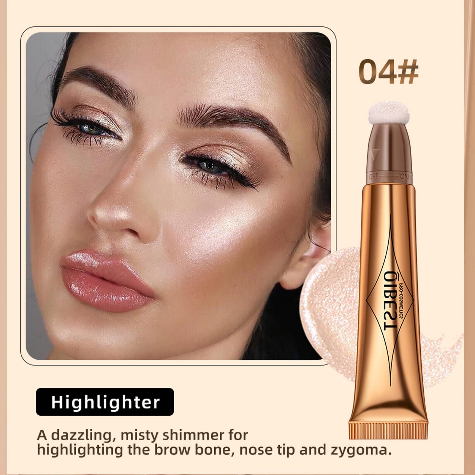 MEICOLY Contour Beauty Wand,Liquid Blush Highlighter Stick Trio Cream Contouring Bronzer with Applicator,Silky Smooth Blendable Lightweight Blush Wand,Cruelty Free,Contour+Blush+Highlighter