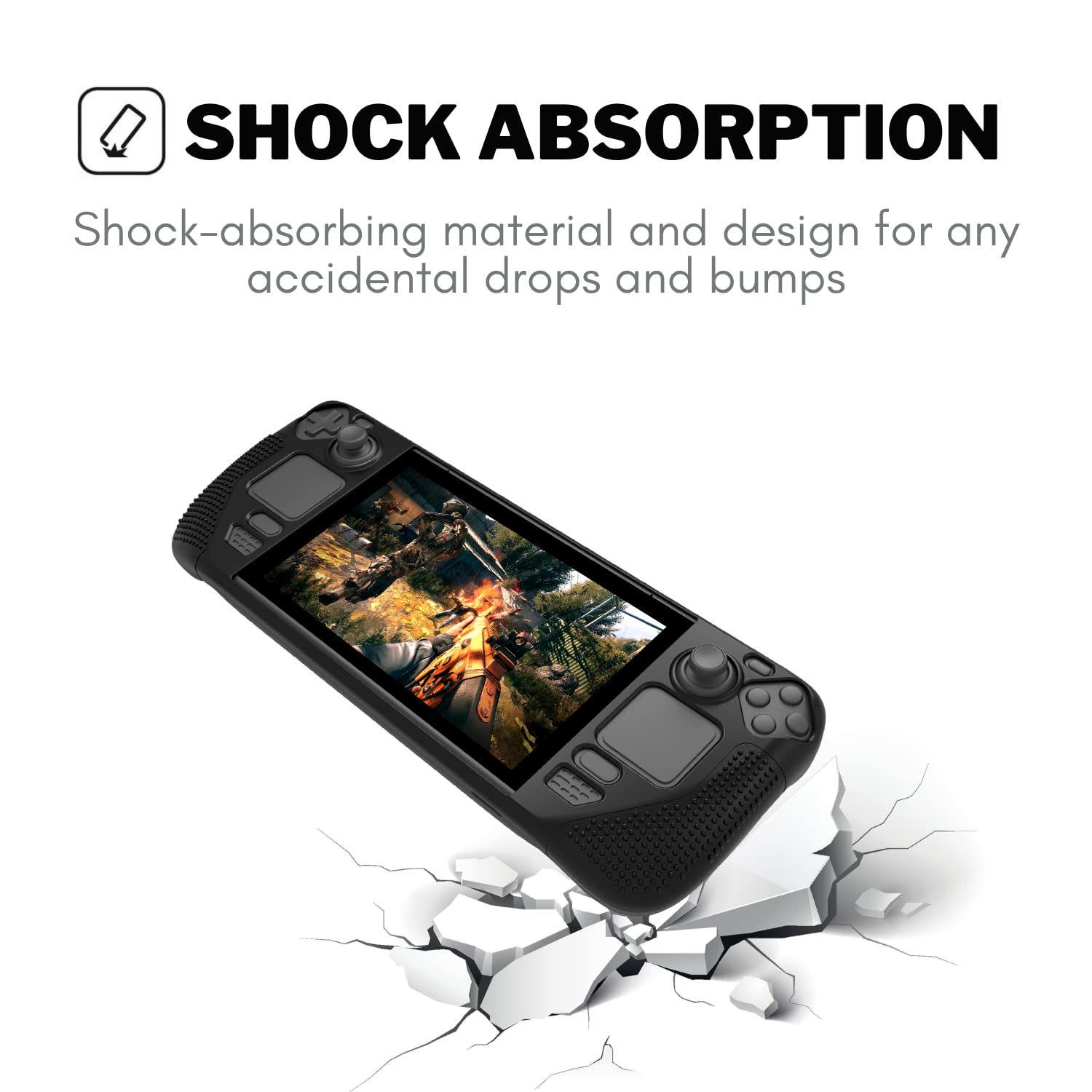 Silicone Skin for Steam Deck Gaming Console PC Protective Kits SteamDeck, Anti Slip Rubber Soft Cover, Shock Absorption