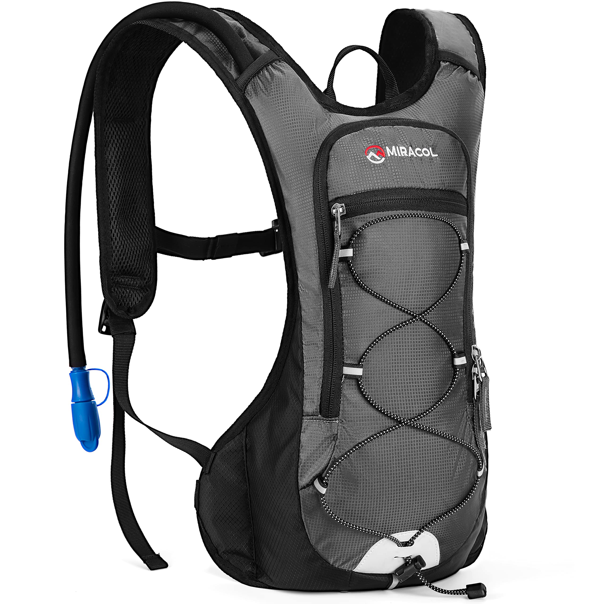 MIRACOL Hydration Pack Water Backpack - Water Pack with 2L Water Bladder - Hydration Backpack Hydropack for Running Biking Cycling Hiking Rave Festival