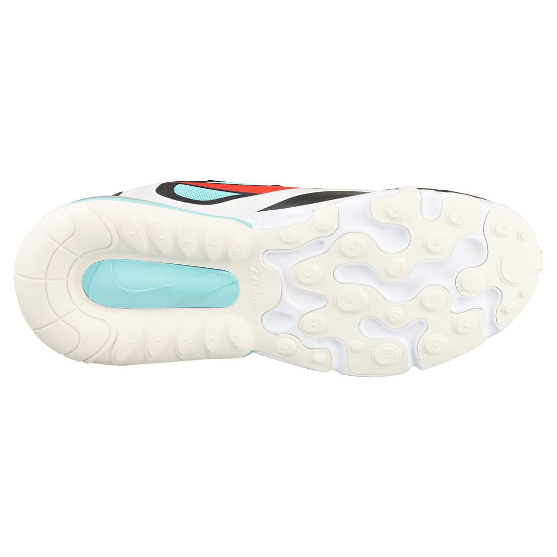 Nike Womens Air Max 270 React Running Trainers DA4288 Sneakers Shoes (UK 4.5 US 7 EU 38, Black Chile red Bleached Aqua 001)