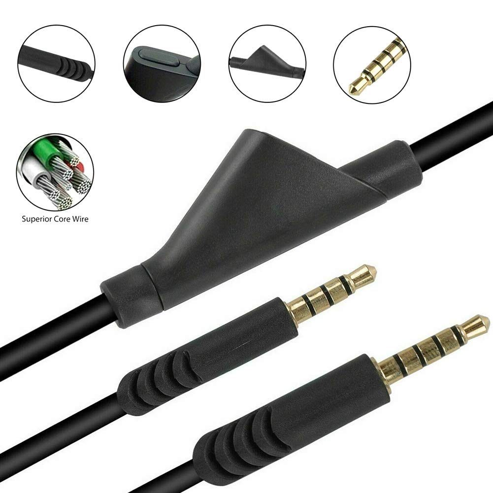 Meijunter Replacement Inline Mute Cable for Astro A10/A40/A30/A50/Logitech G233/G433 Wired Gaming Headset, 2m/6.6 ft