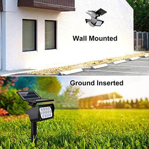 MEIKEE Solar Landscape Spotlights,2-in-1 Outdoor Solar Landscape Lights 13 LED Bulbs Waterproof Wireless Solar Powered Landscape Spotlights for Garden Patio Yard Cold & Warm White Adjustable(4 Pack)