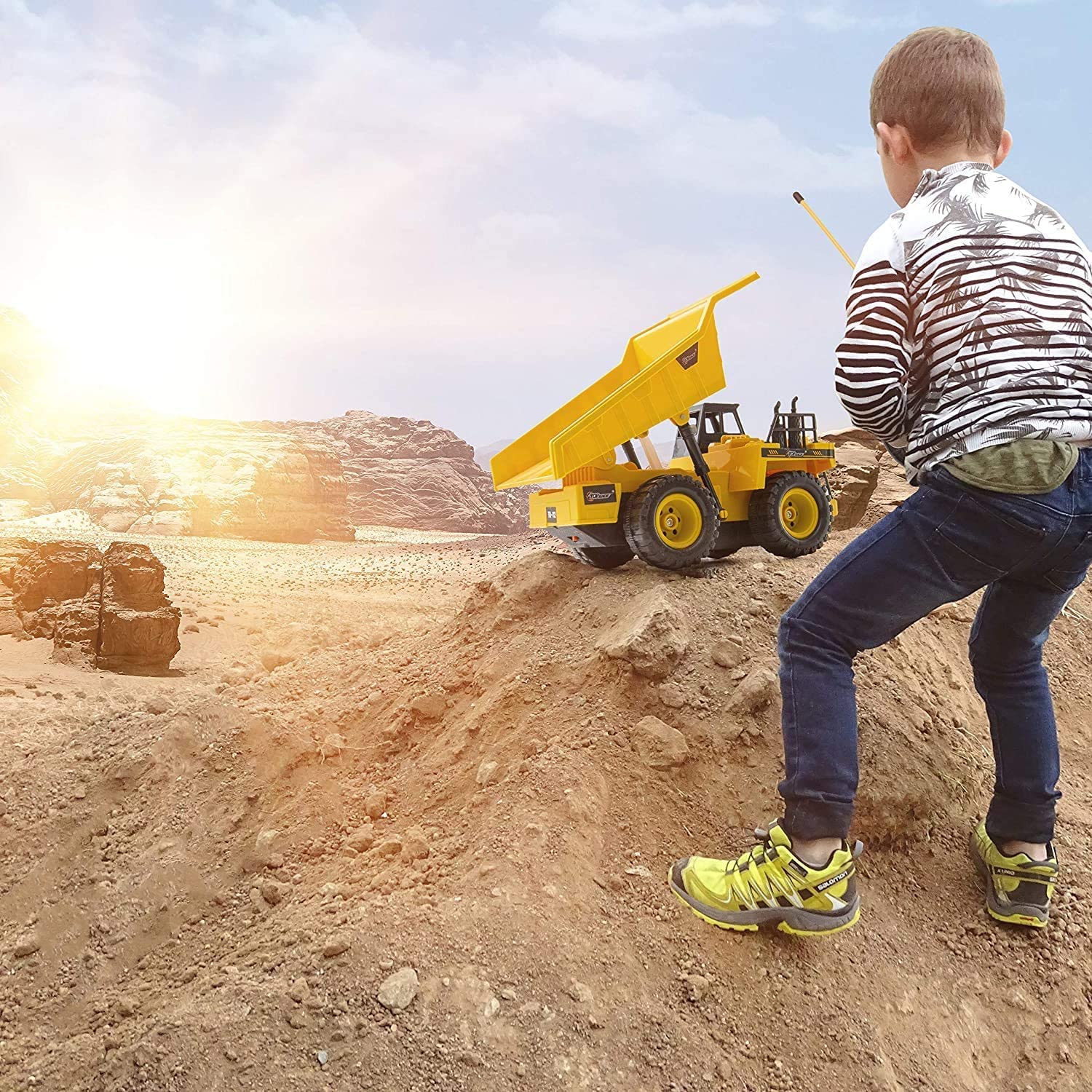 Top Race Remote Control Excavator & Dump Truck