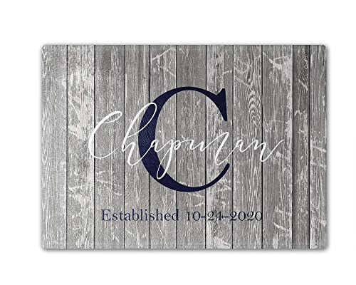 Personalized Tempered Glass Cutting Board Wedding Gift from The Painted Pug | Custom Anniversary Gift for Couples | Customized Housewarming Real Estate Gift Idea