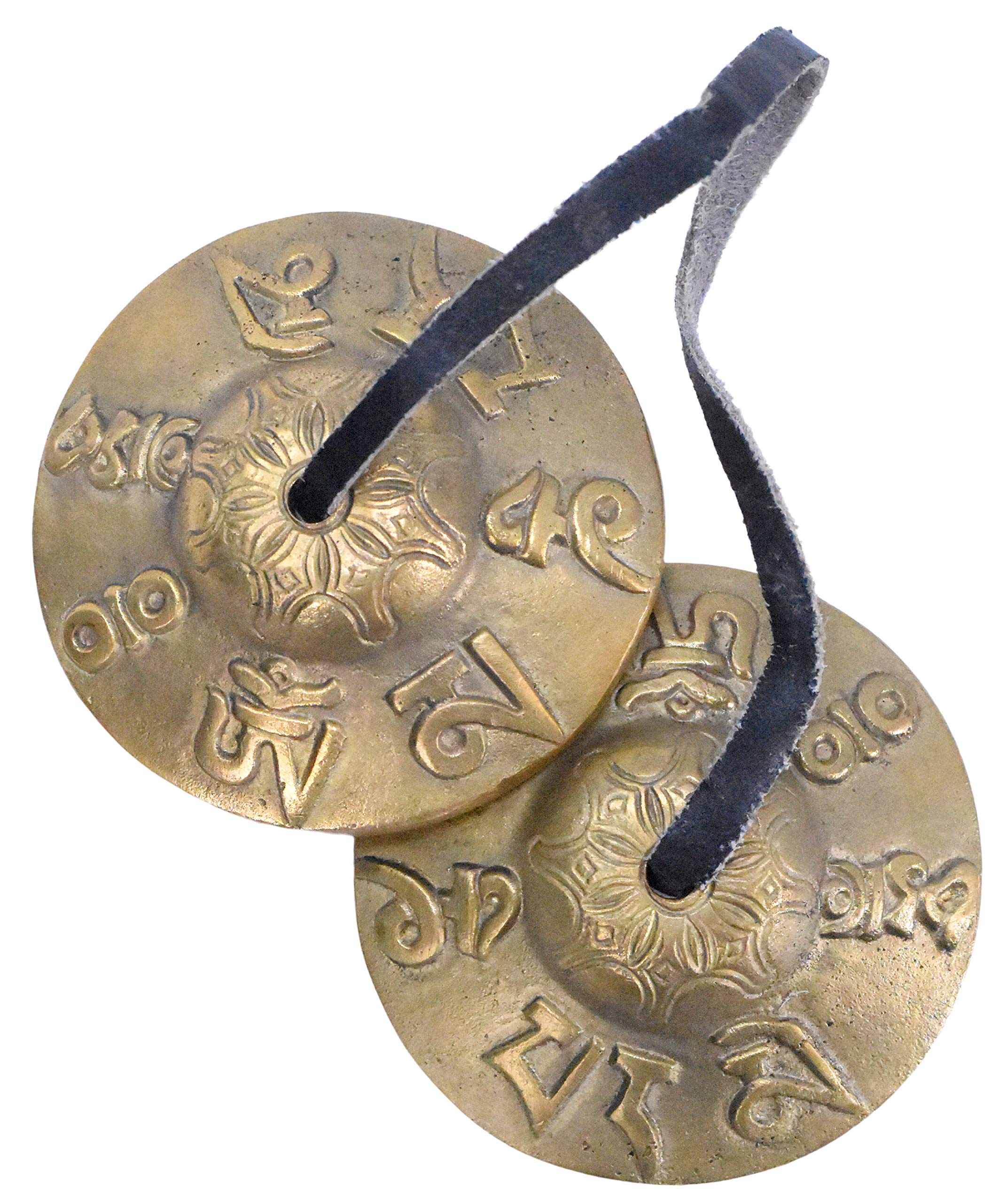 Meditation Bell - Tingsha Cymbals with Straps - Meditation Chime Tibetan Bell for Healing Yoga Meditation in a Box by Mudra Crafts, Tibet Mantra 2.5 Inches