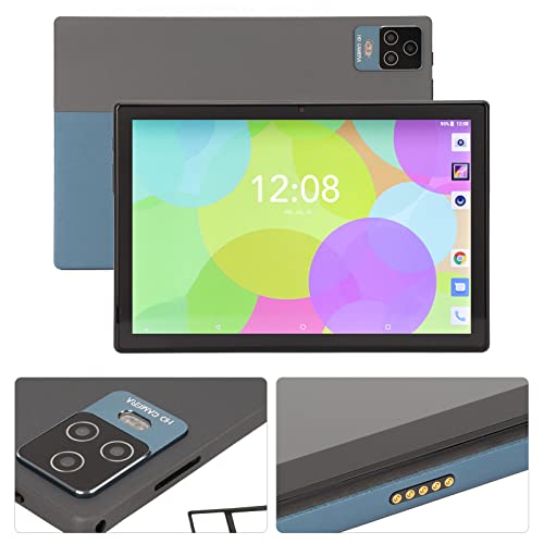 Tablet 10.1 Inch 1280x800 IPS 5MP Front 13MP Rear 2.4G 5G Dual Band Telephony Tablet Blue 100240V with OTG Cable for 8.1 (US Plug)