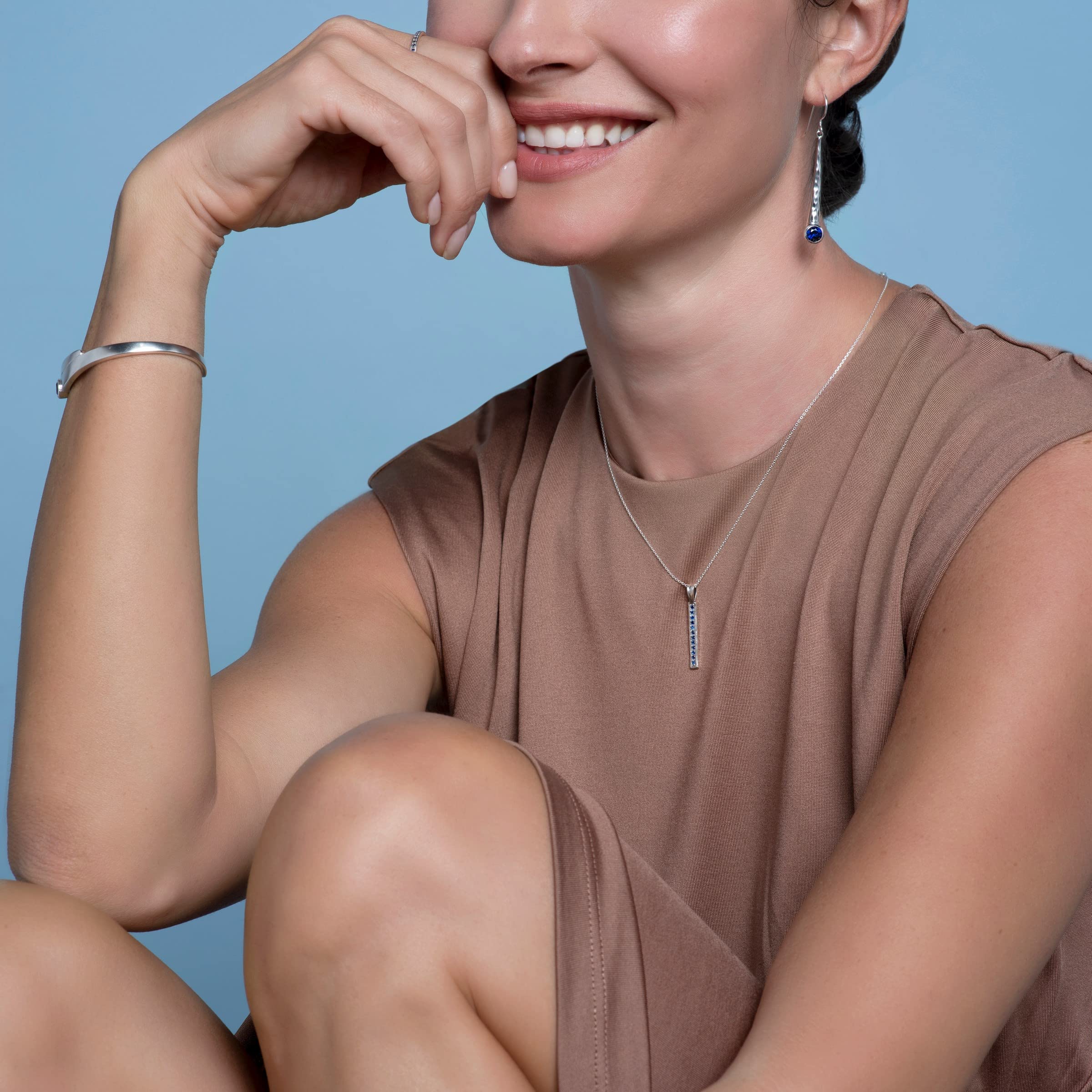 Silpada 'Dazzle Delights' Lab Created Sapphire Drop Earrings in Sterling Silver