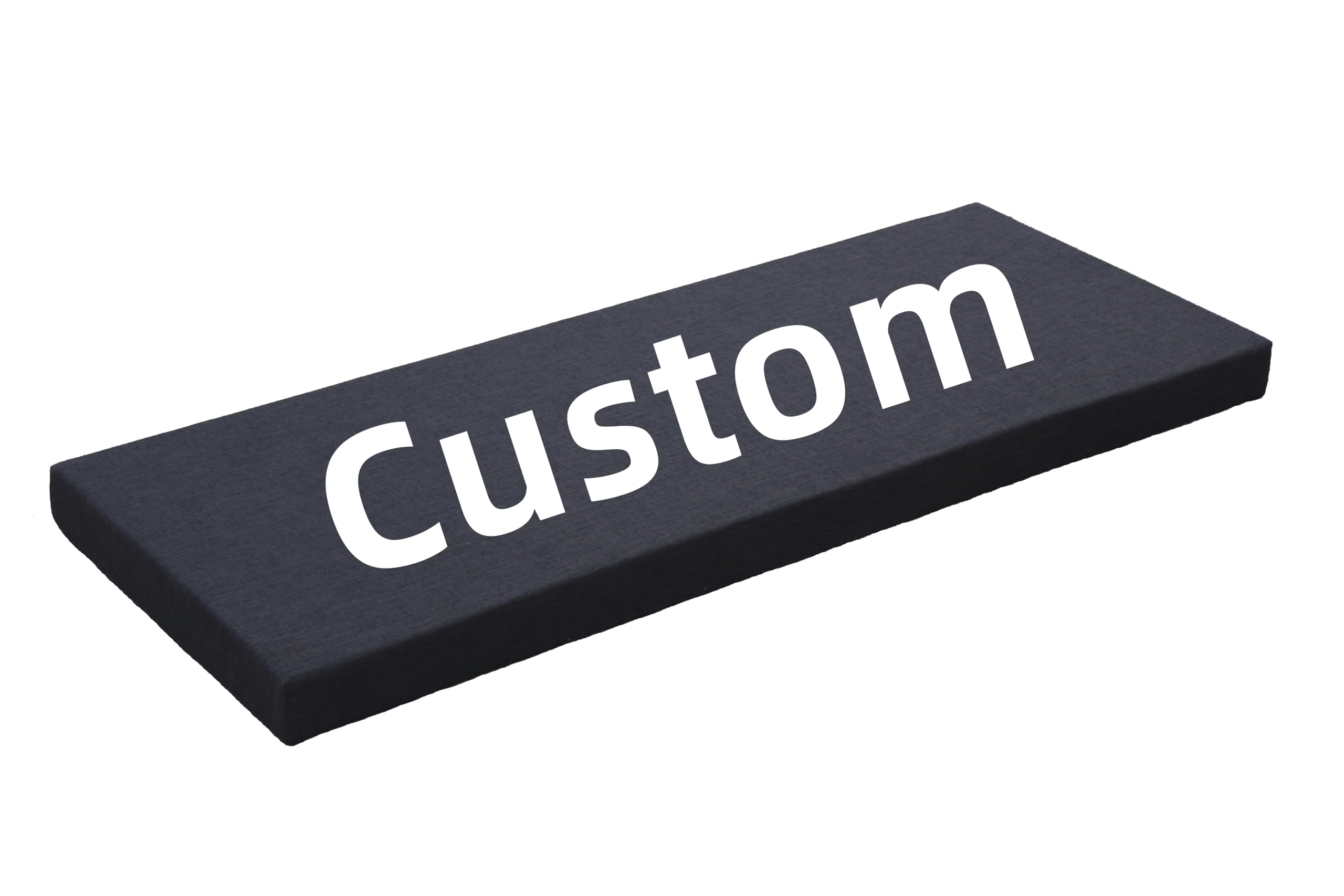 SINCERE Custom Size Bay Window Bench Pillow, Fireplace Hearth Cushion Pad, Made to Order Foam Seat Cushion, Personalized Non-Slip Bench Pad for Indoor Furniture, Sofa/Swing Cushion Replacement, Black