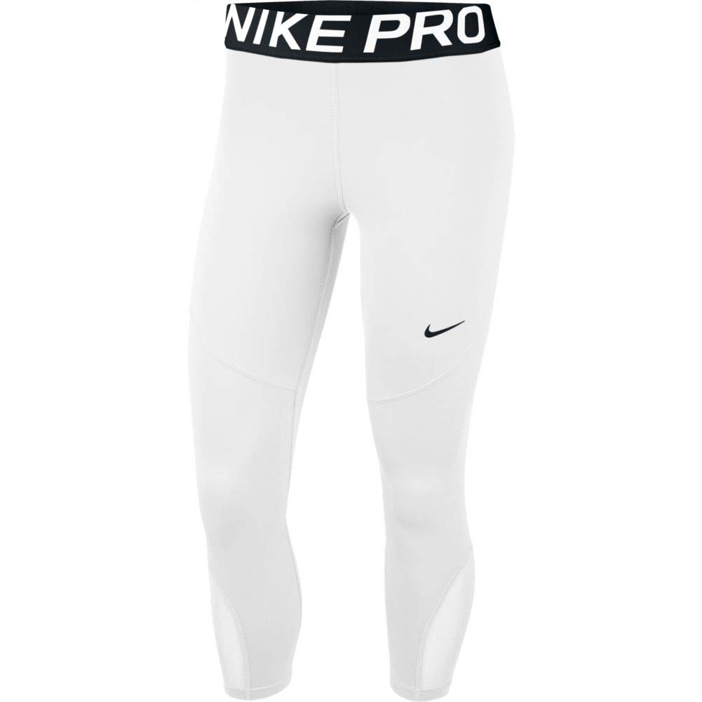 Nike Women's Pro 365 Crop Tight (White/Black, X-Large)