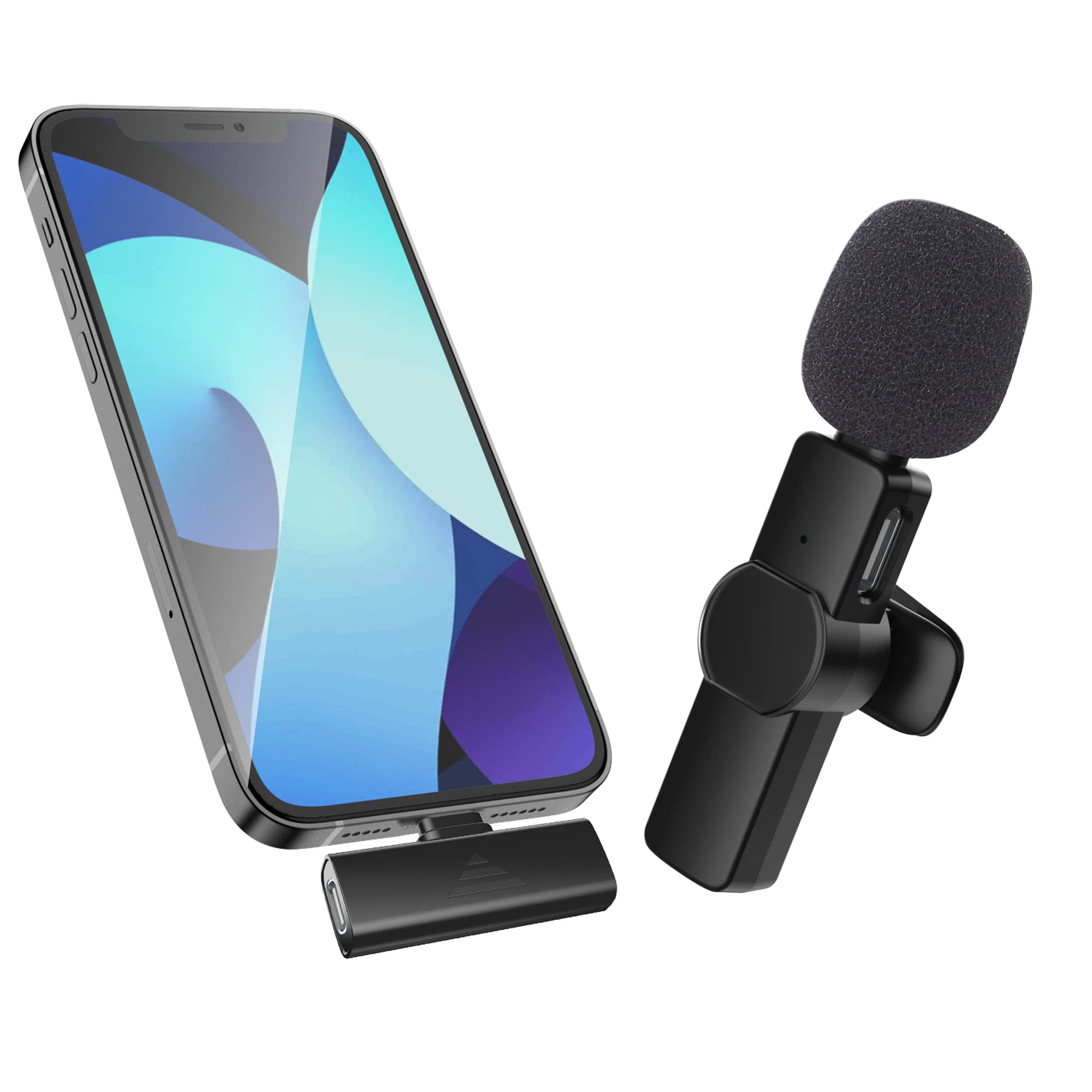 Wireless Microphone for iPhone iPad, IOS13+, Pre-Professional Grade Candy Mic for Tikok Livestream/Video Recording, Vlog, YouTube (Pink)
