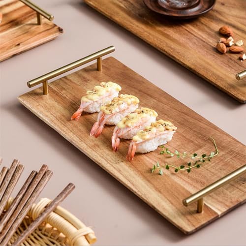 MEKUK Wooden Tray Home Coffee, Dessert Plate, Steak Sushi Dinner Plate