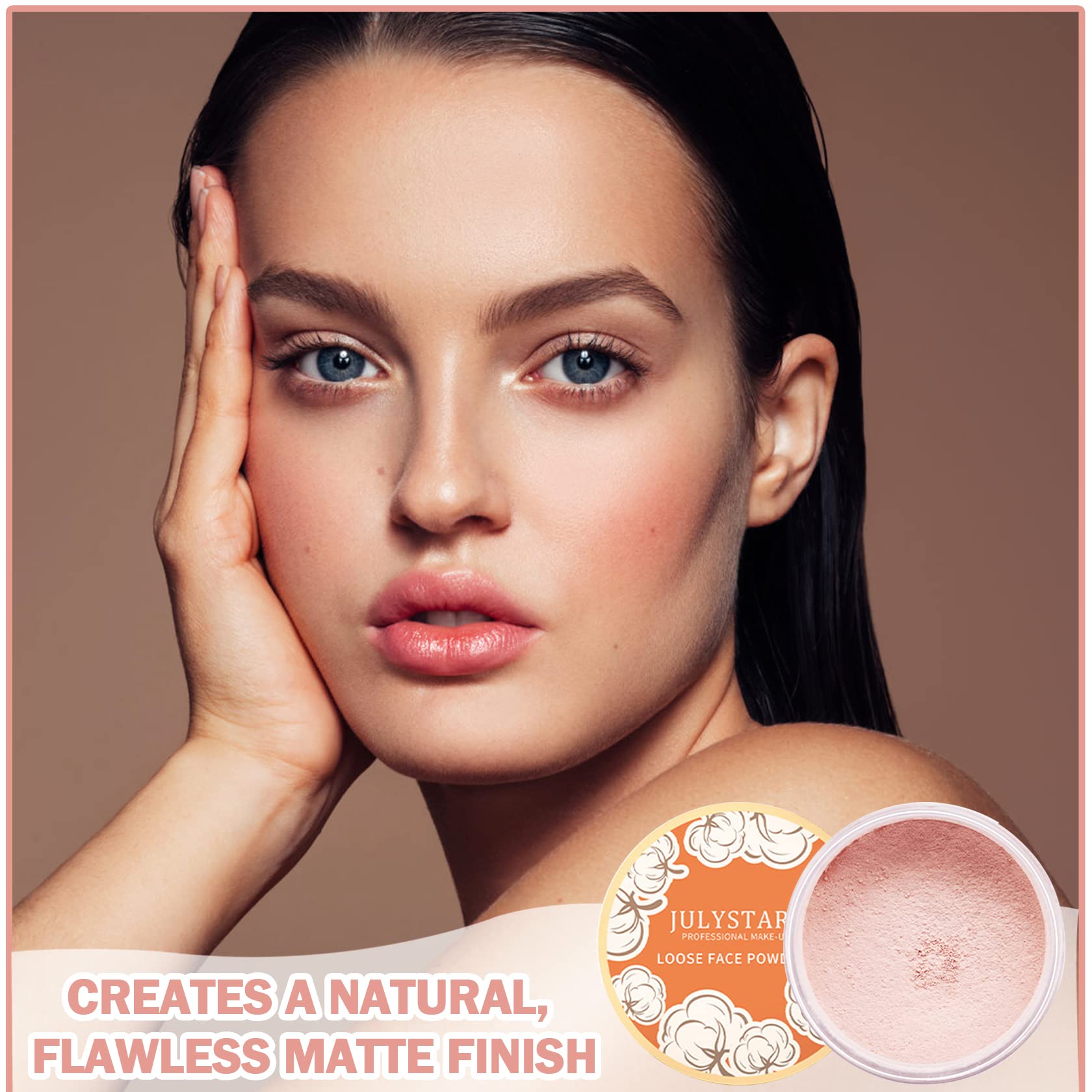 Pink Setting Powder Loose Face Powder Matte Soft Smooth Oil Control Long Lasting Loose Setting Powder Makeup For Natural Flawless #02 Pink Complexion