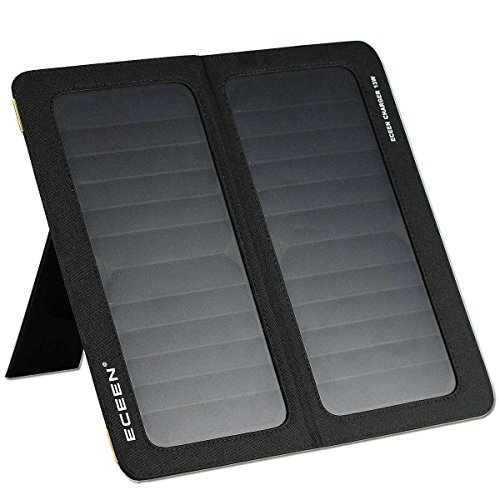 Solar Phone Charger for iPhone, ECEEN 13W Portable Solar Charger with Kickstand for iPhones, Smartphones, Tablets, GPS Units, Speakers, Gopro Cameras, and Other Devices Camping Gadgets Emergency Kit