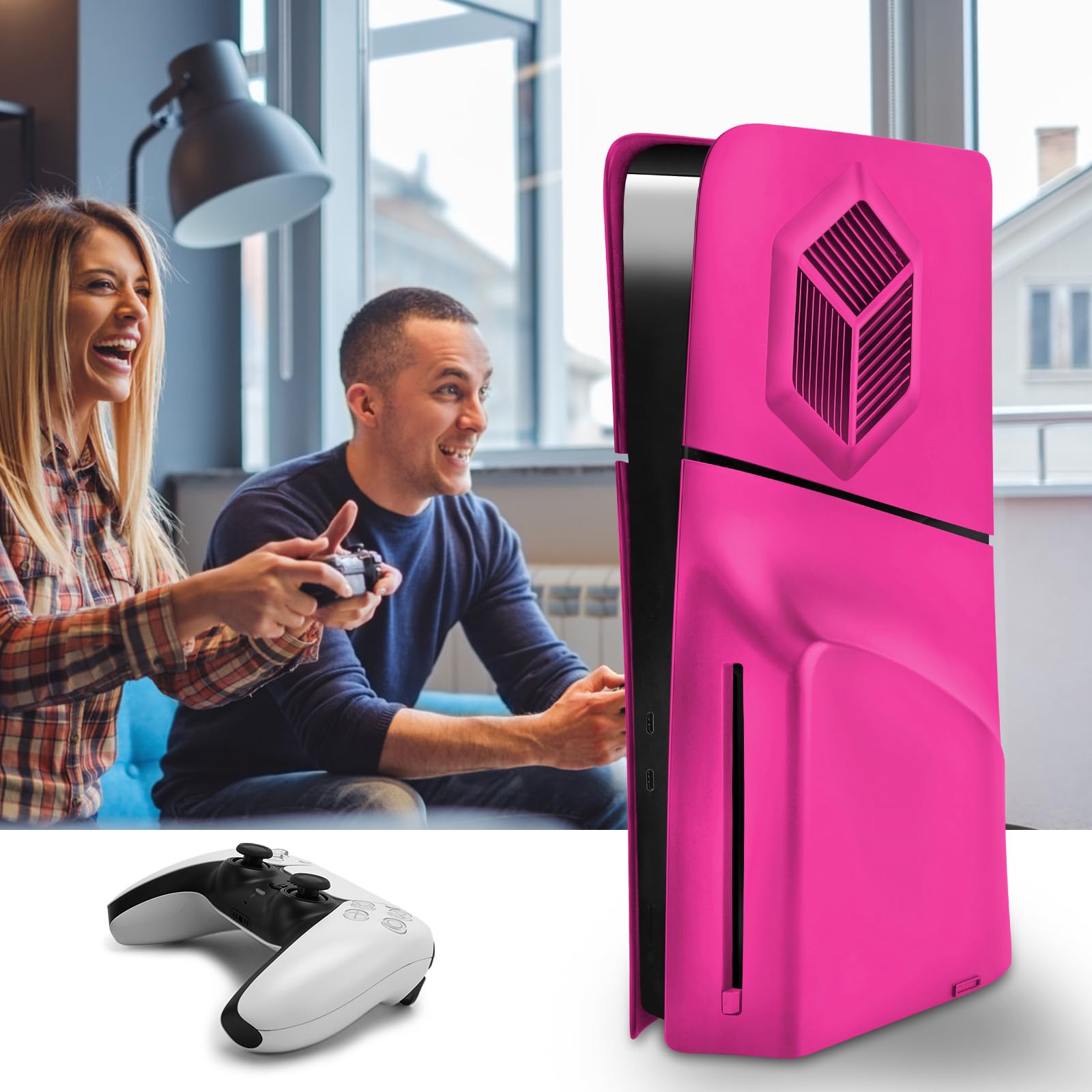 SIKEMAY Compatible with Playstation 5 Slim Console Cover Plates