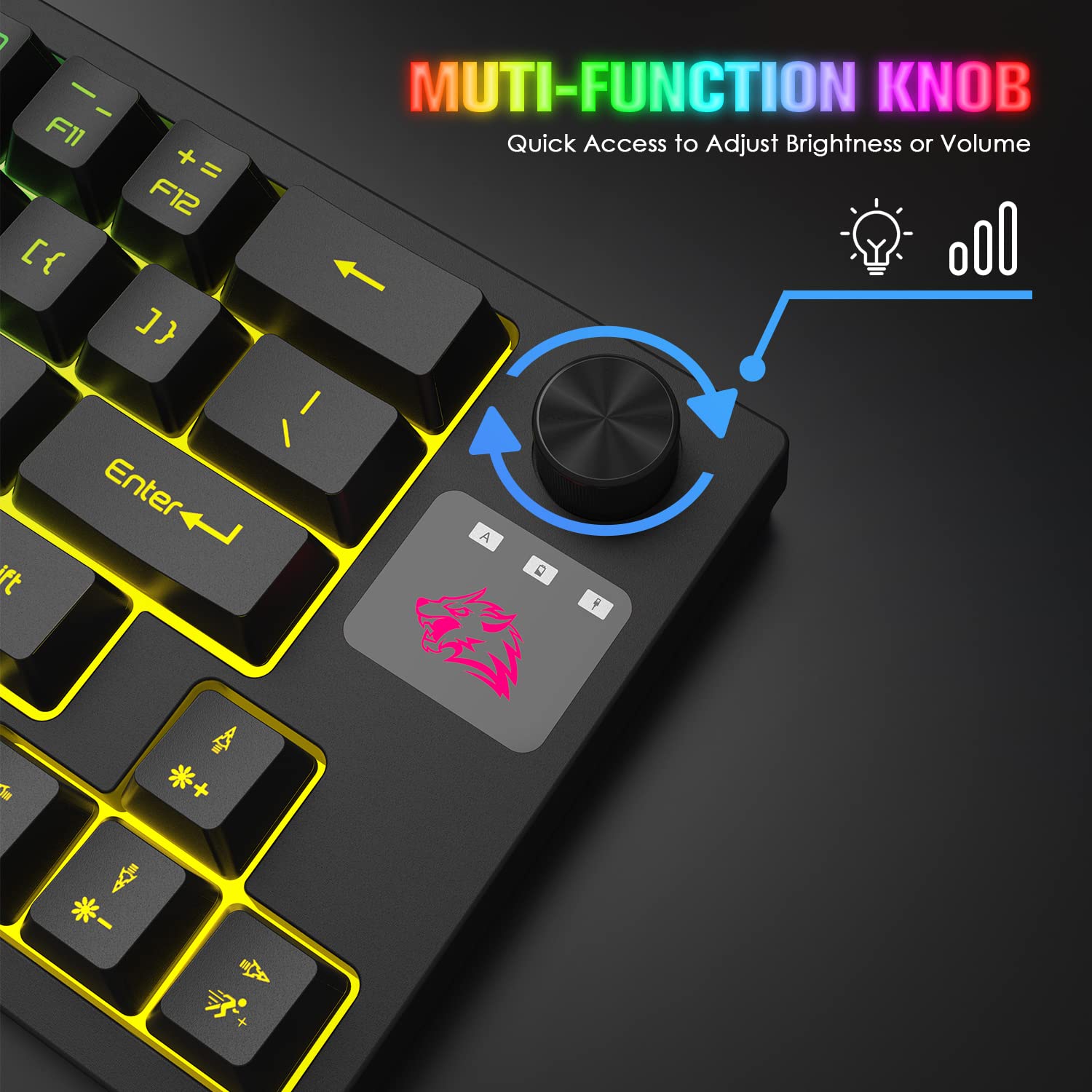 ZIYOU LANG Wireless TKL Computer Gaming Keyboard and Mouse and Wired USB RGB Stereo Sound Speakers
