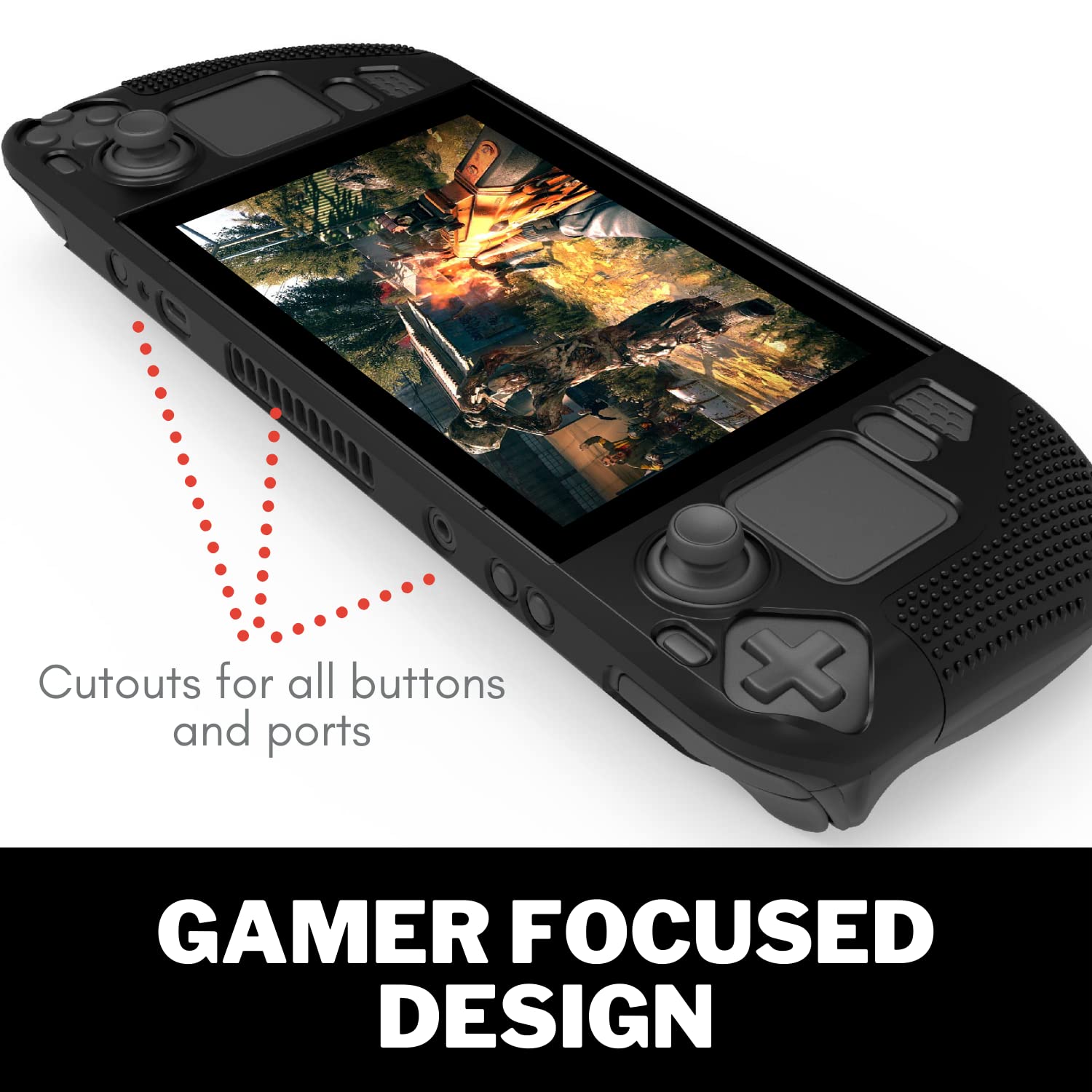 Silicone Skin for Steam Deck Gaming Console PC Protective Kits SteamDeck, Anti Slip Rubber Soft Cover, Shock Absorption