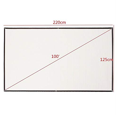 LXWHSLF 100 Inch 16:9 Portable Projection Screen White Portable Fold Fabric Projection Screen for Home Projector
