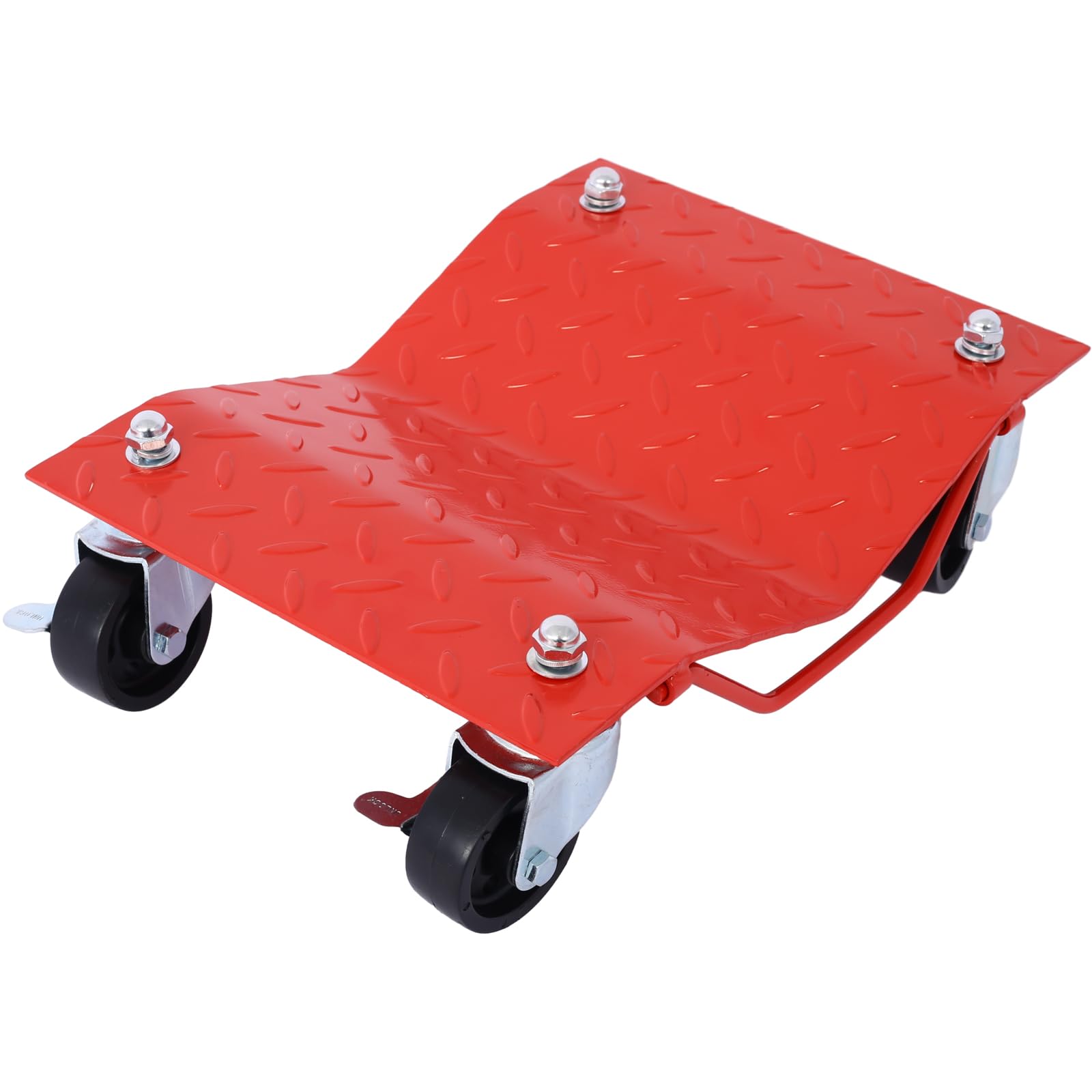 Miscoos Car Dolly, Heavy Duty Wheel Dolly,4 Tire Wheel Dolly Car Stakes 6000lbs Capacity,RED
