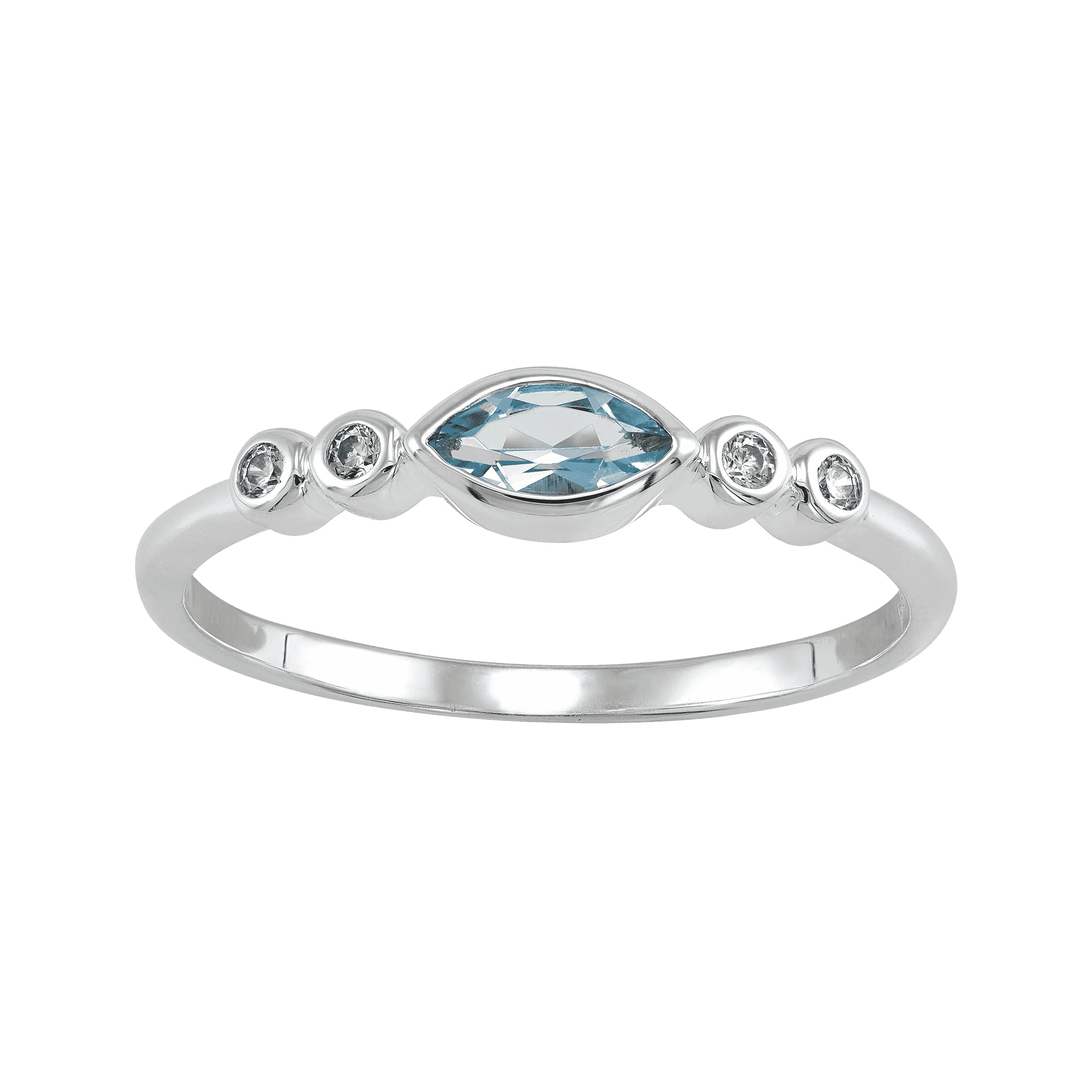 Silpada 'Blue Whisper' Topaz and Cubic Zirconia Ring in Sterling Silver, Size 7, Size 7