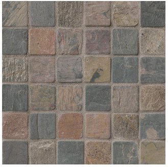 Marble 'n things 2x2 Mixed Tumbled Slate Mosaic Tiles for Backsplash, Shower Walls, Bathroom Floors, Jacuzzi, Swiming Pools