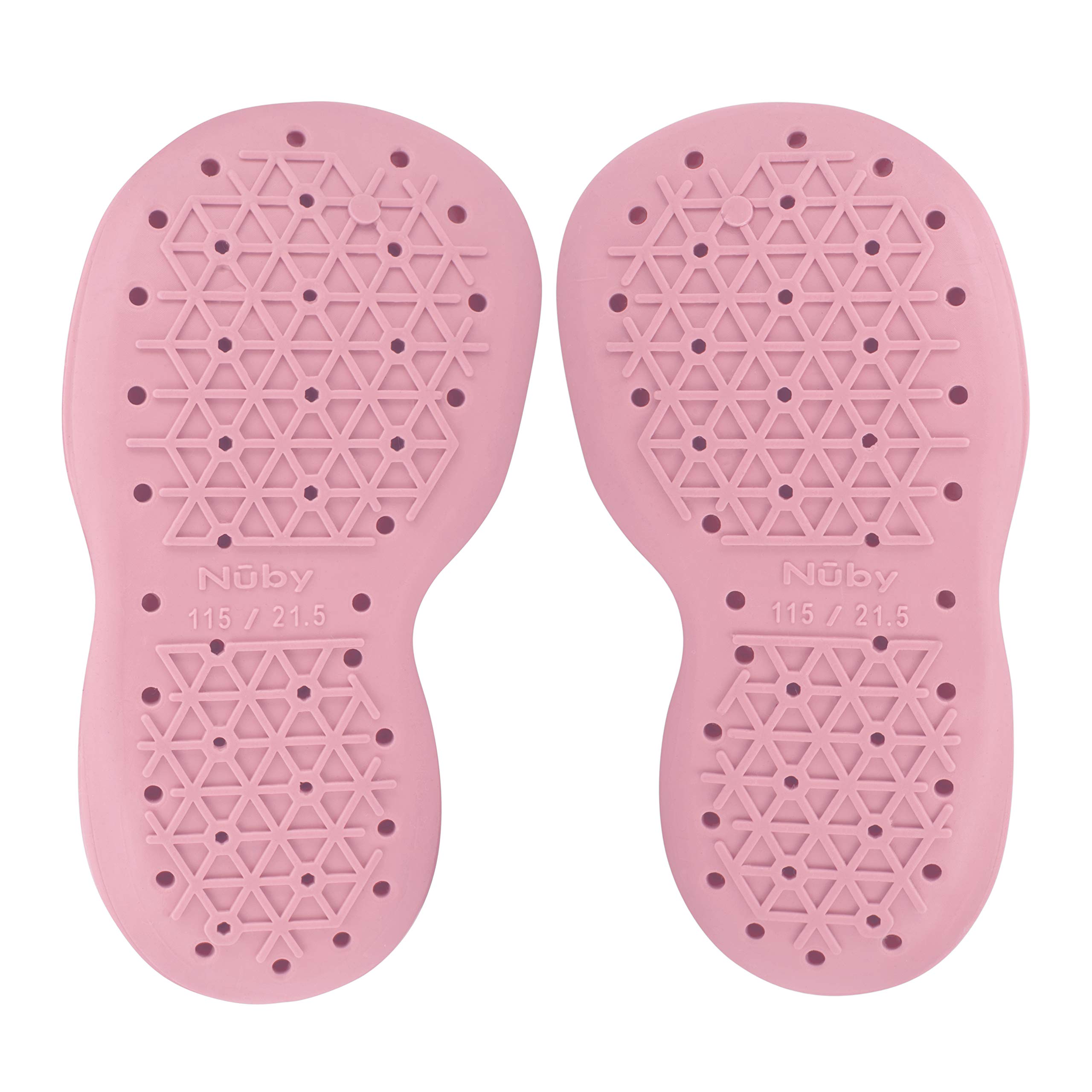 Nuby Snekz Comfortable Rubber Sole Sock Shoes for First Steps- Pink Polka Dots/Large 22-30 Months