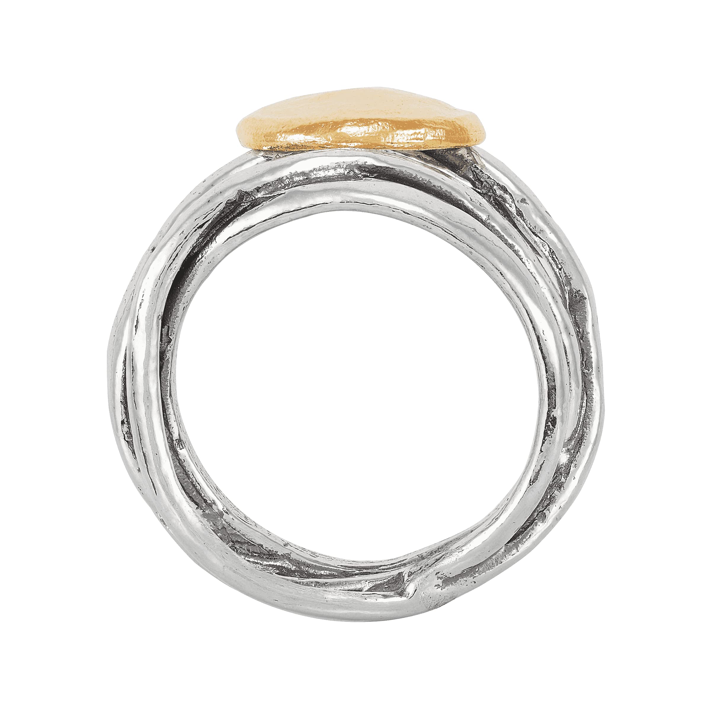 Silpada 'Moondance' Ring in Sterling Silver with 14K Yellow Gold-Plating, Size 10, Size 10