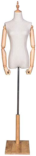Mannequin Torso Mannequin Dress Form Torso Female Tailors Dummy Dressmakers Dummies Fashion Students Display Bust with Solid Wood Arm Flexible Adjustment for Apparel Jewe