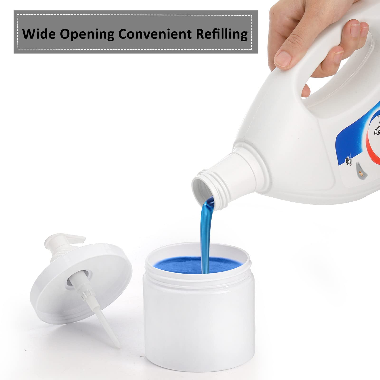 ZOOFOX 9 Pack Plastic Lotion Dispenser, 17 oz Empty Bottles with Pump, Refillable Liquid Container for Dispensing Lotions, Shampoo, Massage Oil, Dish Soap, Bathroom, Kitchen Sink