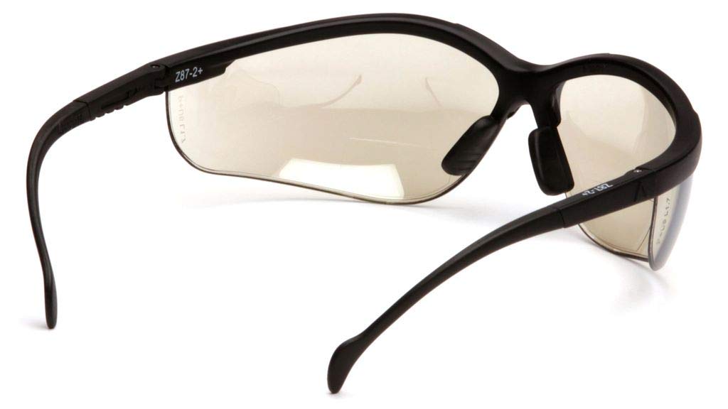Pyramex V2 Readers Safety Eyewear, Indoor/Outdoor Mirror +2.0 Lens With Black Frame