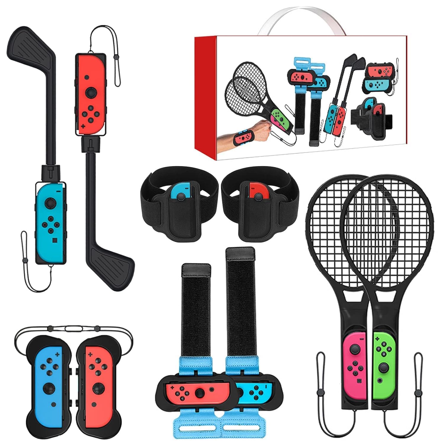 Switch Sports Accessories Bundle - 10 in 1 Family Bundle switch accessory