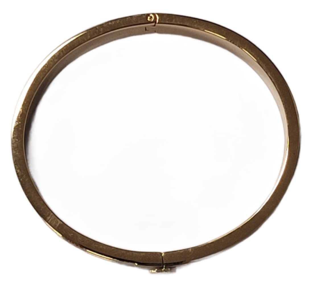 Tory Burch 145435 Tory Gold/New Ivory White Slim Leather Inlay Women's Cuff Bracelet