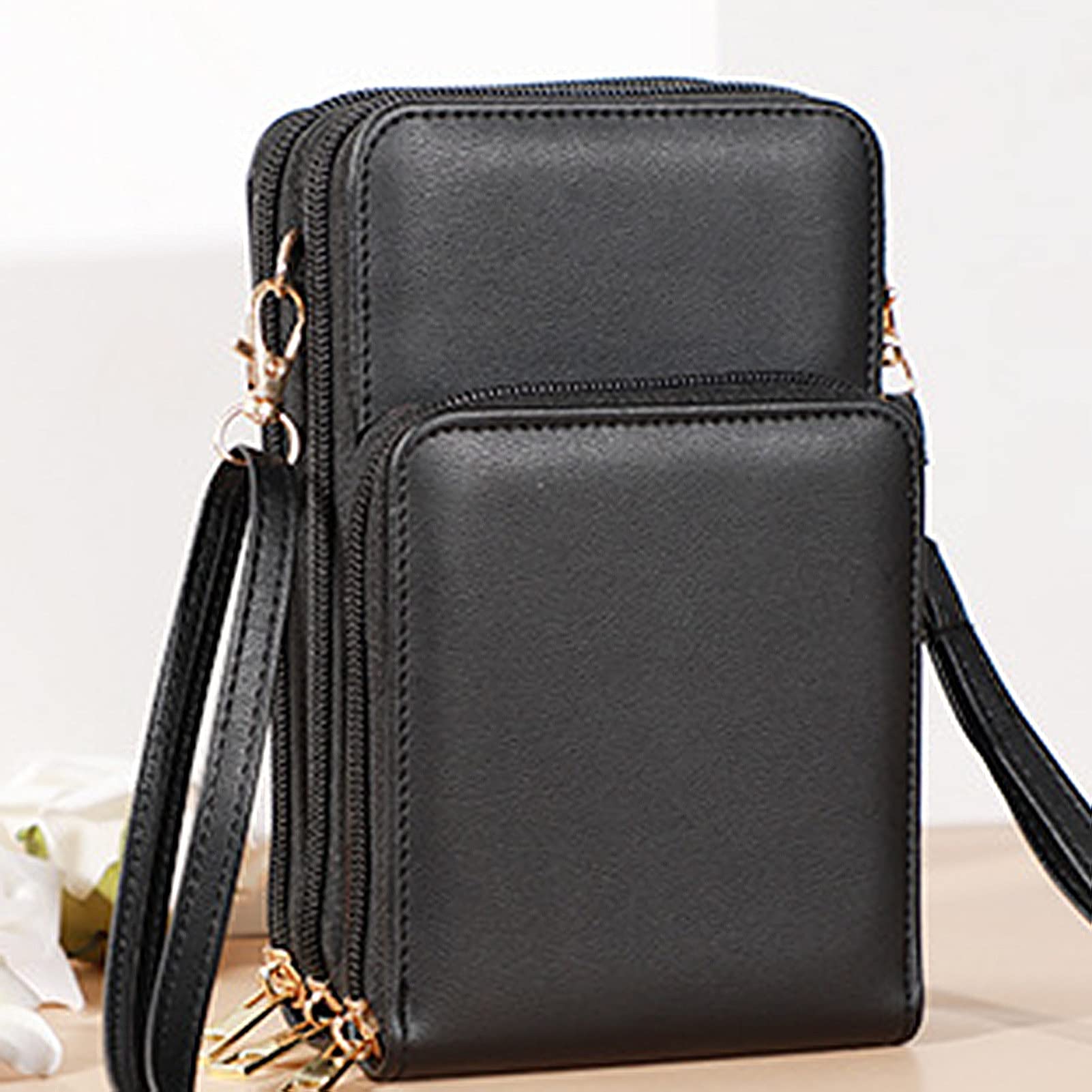 Woman Large Capacity Bag Multi-use Shoulder -body Solid Color Phone Pouch