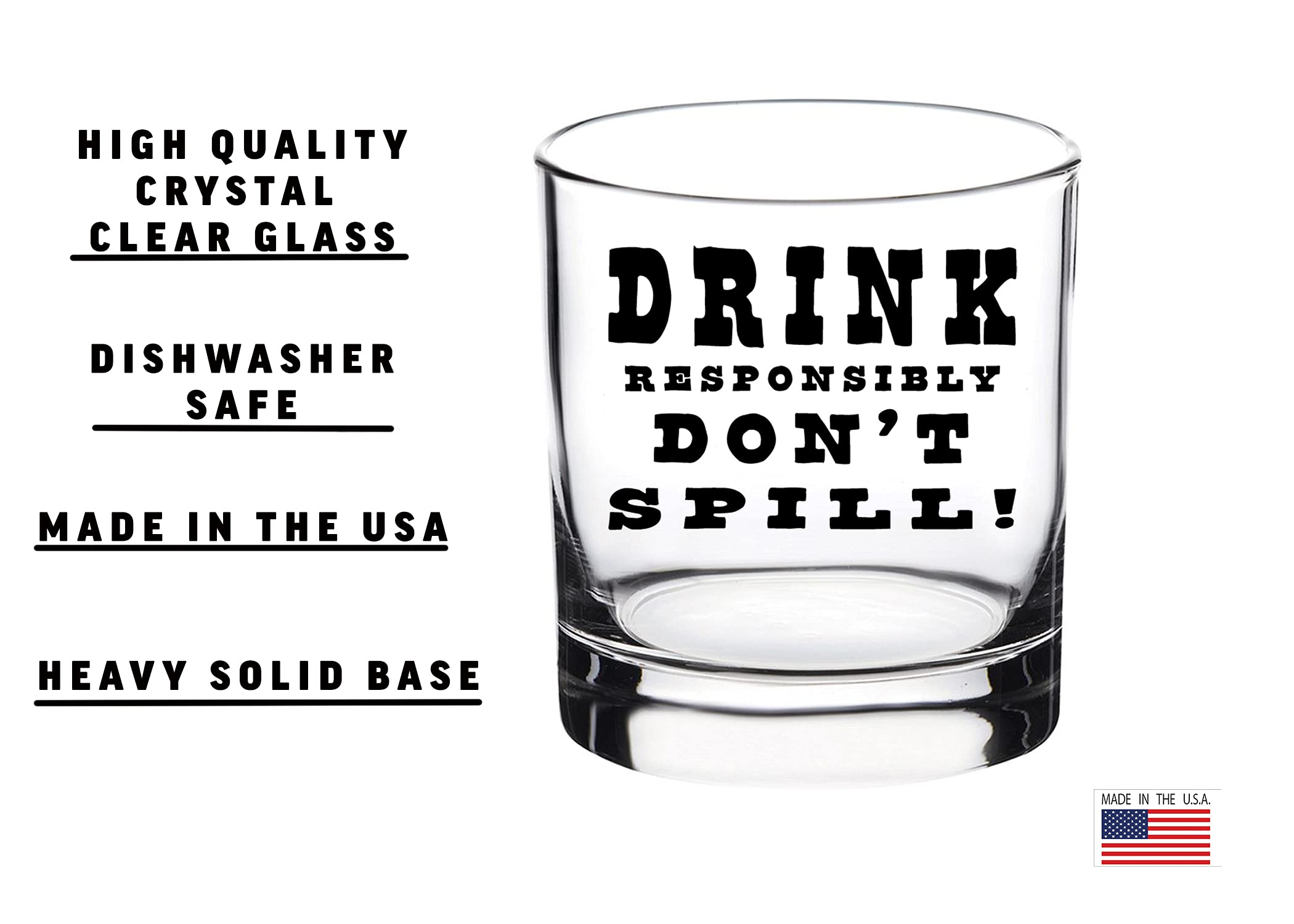 Rogue River Tactical Funny Drink Responsibly Old Fashioned Whiskey Glass Drinking Cup Gift For Him Men Dad Grandpa